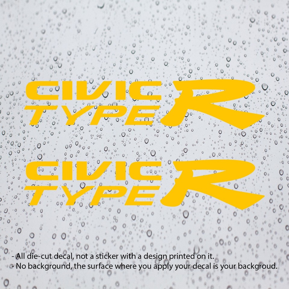 (2x) Type R Emblem Decal Vinyl Stickers for EP3 JDM Sport Cars | No ...