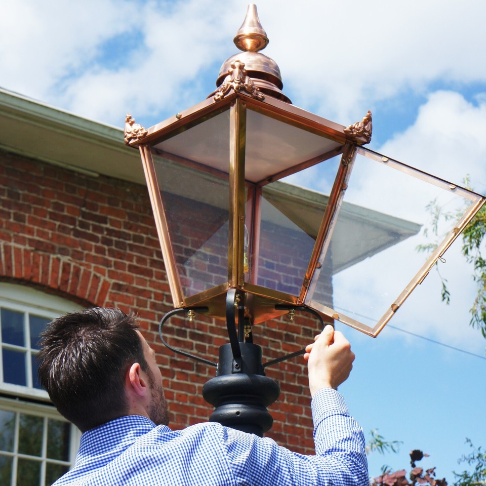 Large 90cm Copper Victorian Lantern - Replacement Lamp Post Top - Ex ...