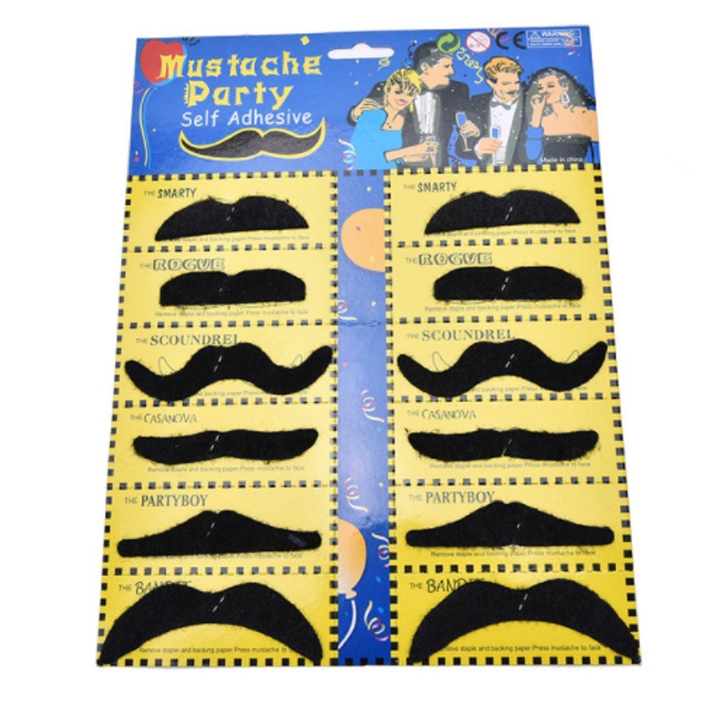 Stick On Fancy Dress Fake Moustaches Tash Mustache Stag Hen Party Pack ...