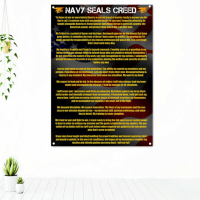 NAVY SEALS CREED Military Inspirational Poster Tapestry Wall Decor ...
