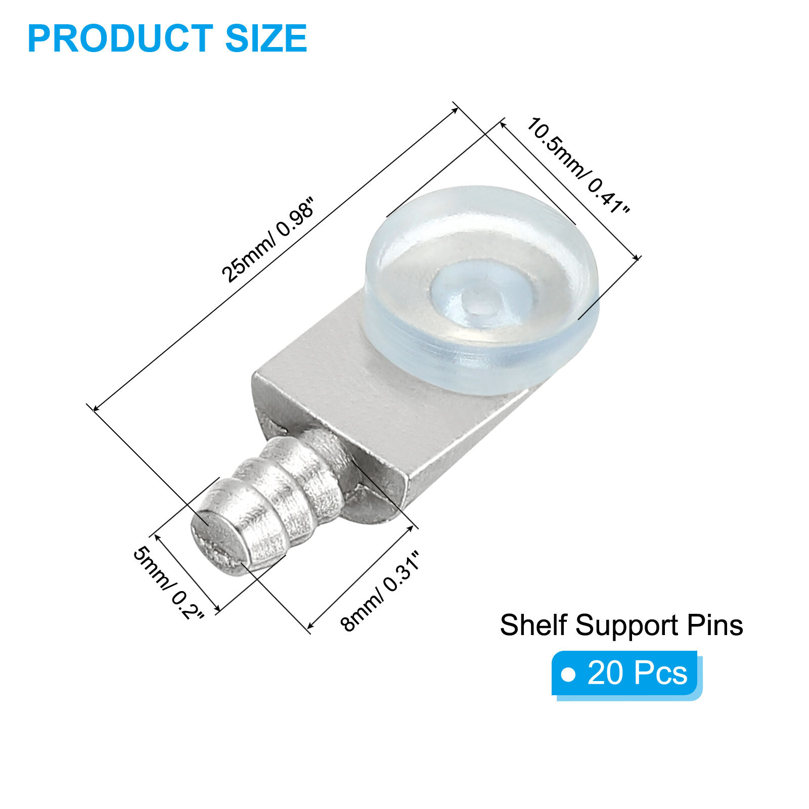 Shelf Support Pegs, 20pcs Threaded Glass Holder with Suction Cup ...