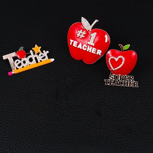 Alloy Teacher's Day Gift Creative Badge Apple Brooch Enamel Brooch ...