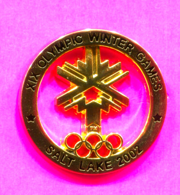 2002 SALT LAKE CITY OLYMPIC PIN GOLD SNOW FLAKE PIN XIX OLYMPIC WINTER ...