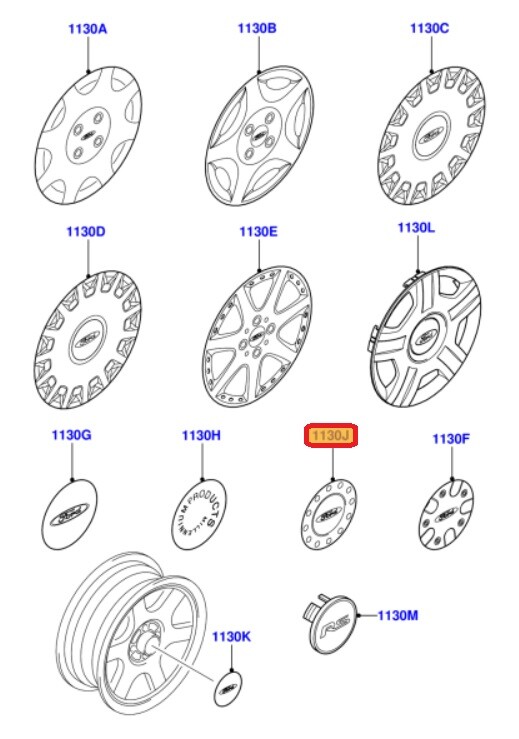 NEW GENUINE FORD FOCUS ST170 FIESTA ALLOY WHEEL CENTER CAP COVER ...