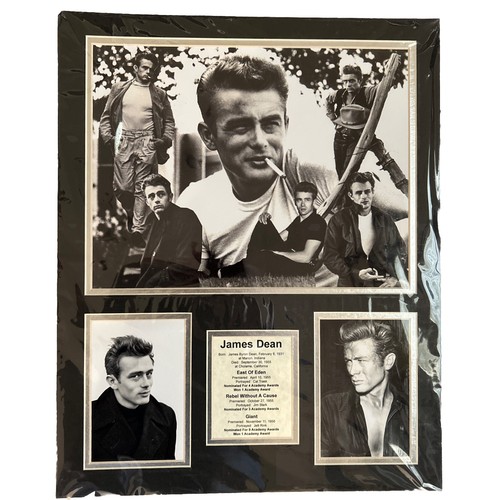 James Dean Matted Photo Collage with Movie Stats 20” X 16” Collectable ...
