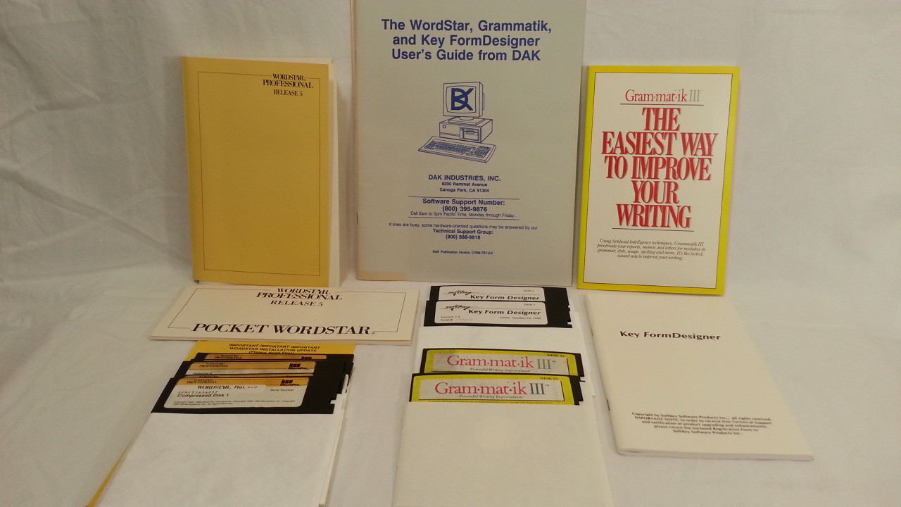 Wordstar Professional 5.0 Grammatik III Key Form Designer 1.3 | eBay