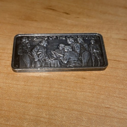 Signing of the constitution Hamilton Mint 74P 1 Oz. .999 Fine Silver ...