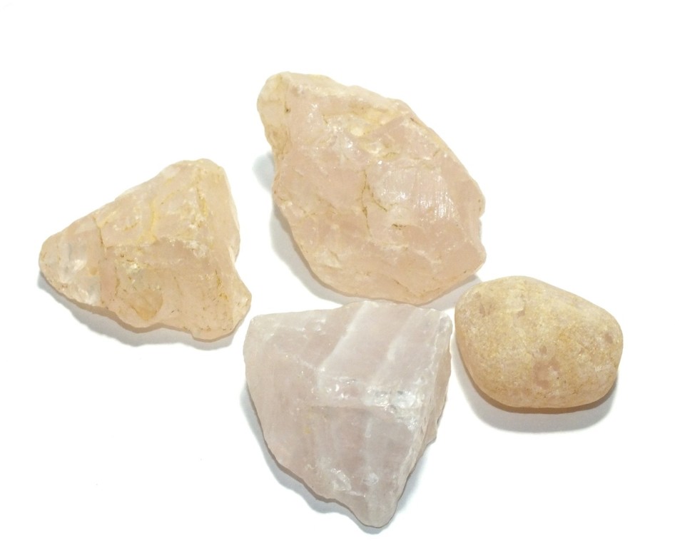 Unpolished Rocks 4 Stones Smaller Rose Quartz Pink Stones Gems Rock S75 ...