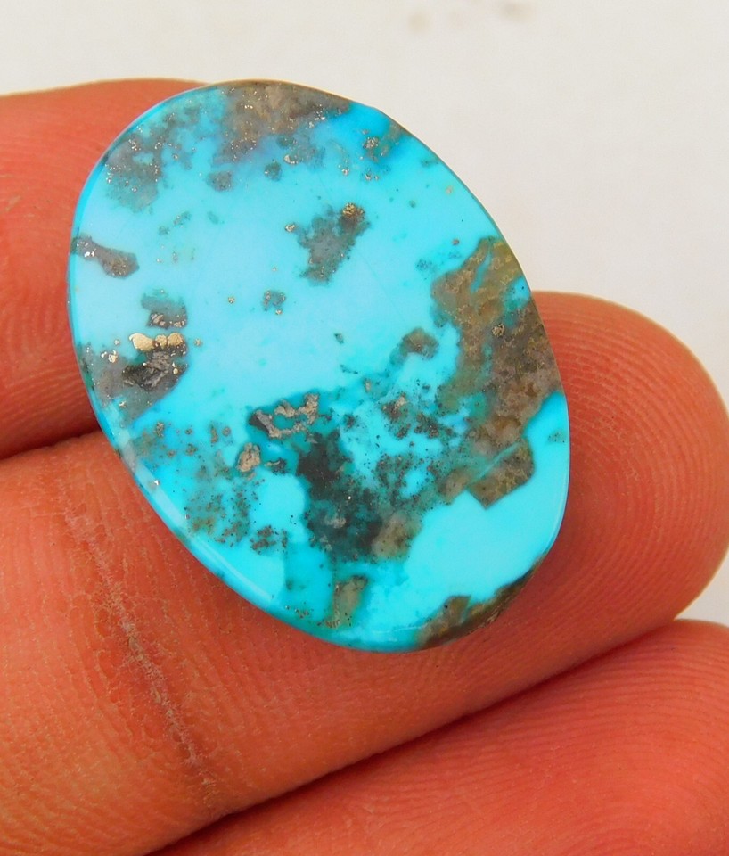 Natural Persian Turquoise Oval Shape Cabochon Gemstone 19 Ct. 23x16x5 ...