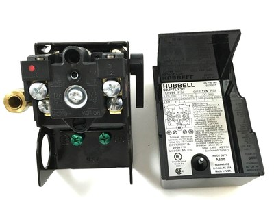 Hubbell Pressure Switch W/ Unloader Valve & On Off Lever 95/125 PSI 4 ...