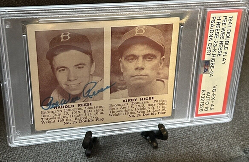 1941 DOUBLE PLAY PEE WEE REESE SIGNED / AUTO ROOKIE CARD PSA 10 AUTO ...