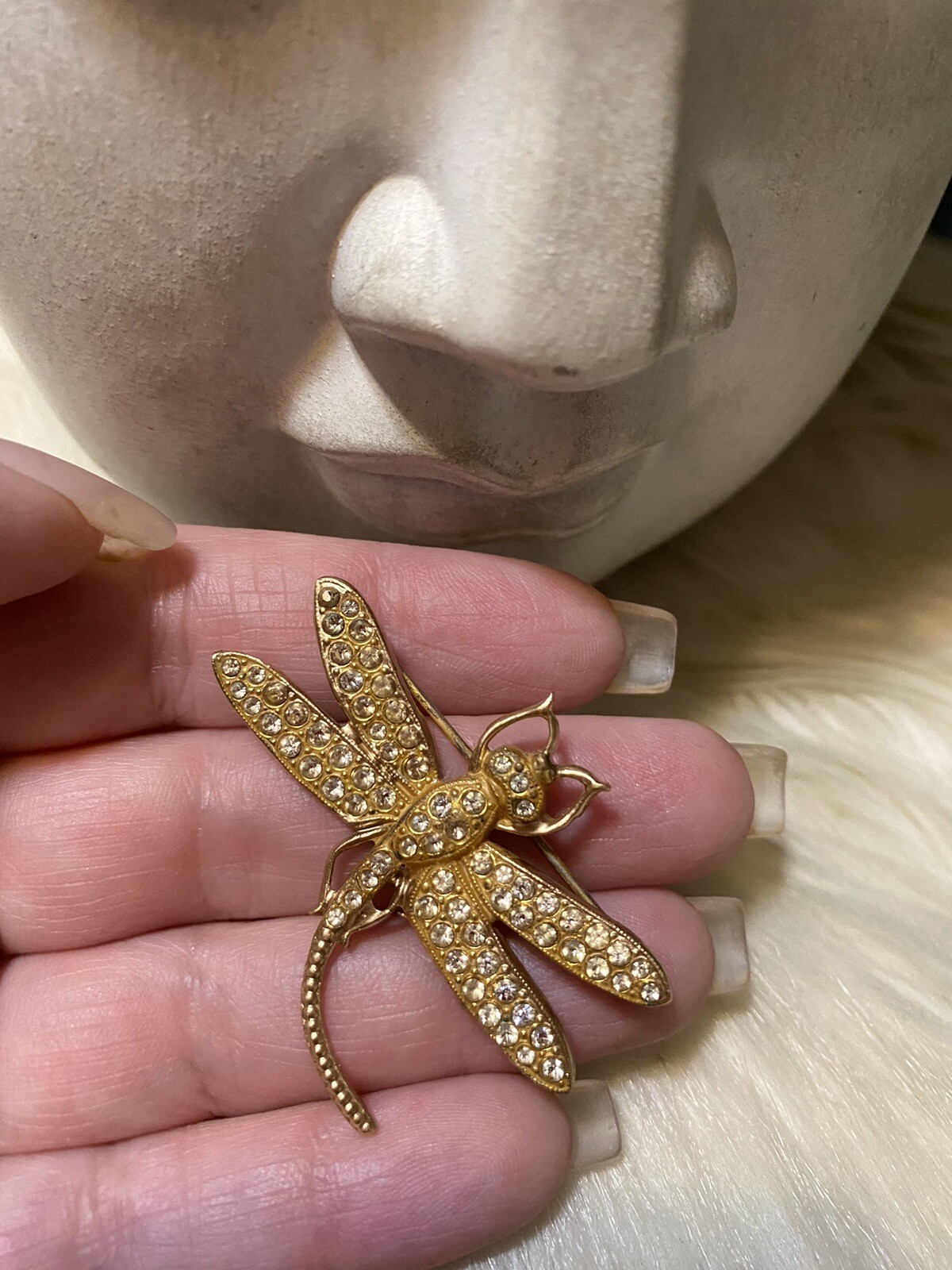 Miriam Haskell Whimsical Dragonfly Sparkling Designer… - Gem