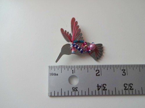 Vtg Liztech Liz Tech Humming Bird 02 Artisan Pin Brooch Signed W Small ...