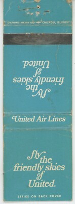 United Air Lines Fly the Friendly Skies Antq Matchbook Cover D-6 | eBay