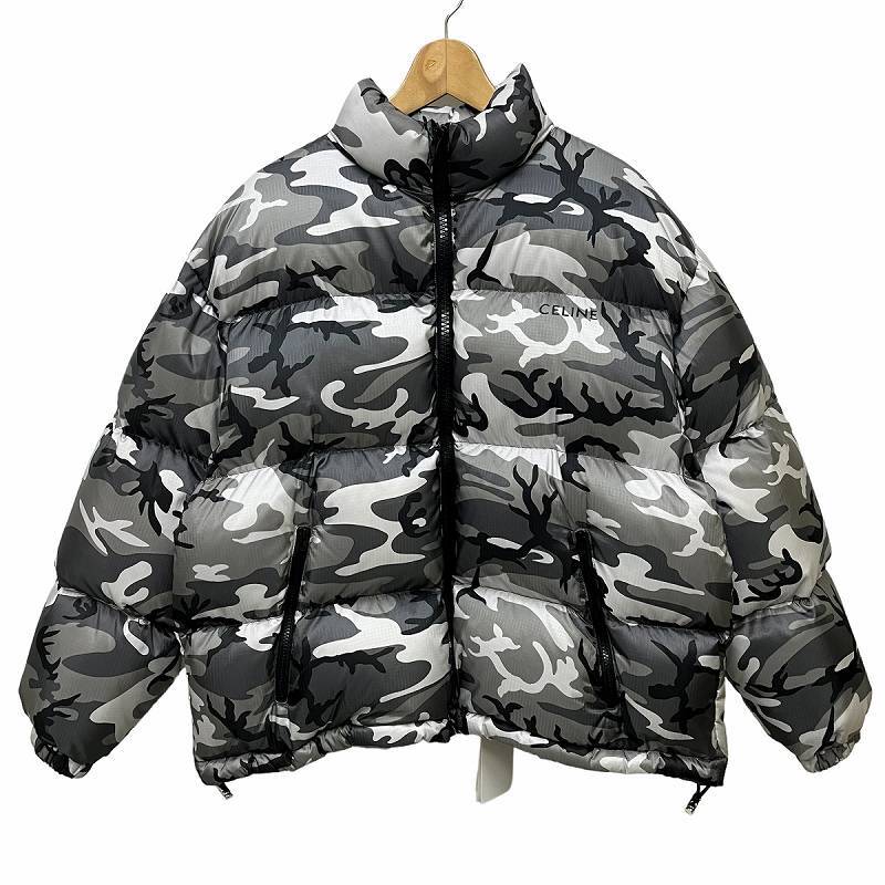 CELINE Short Down Jacket CAMOUFLAGE pattern 46 Gray m… - Gem