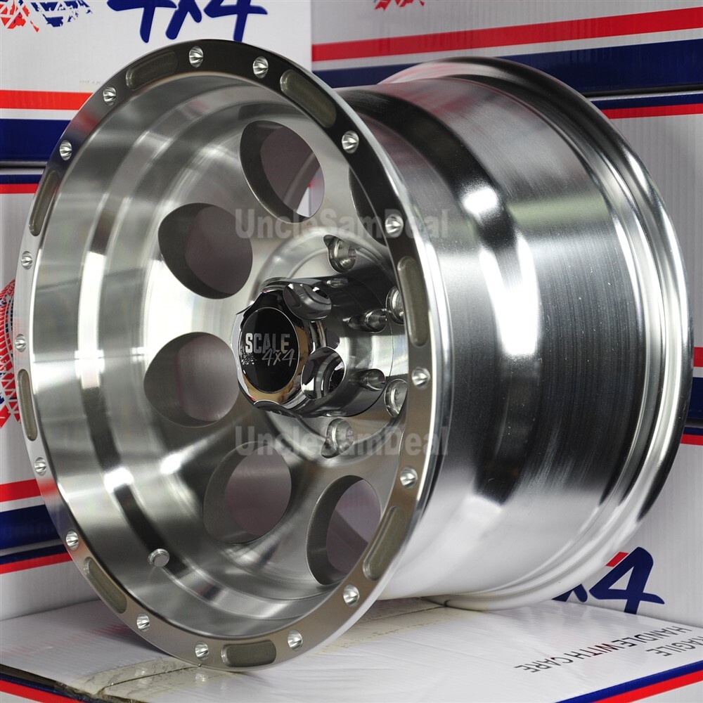 16x10 6x139.7 6x5.5 -27 OFFSET SCALE 4x4 S52 MACHINE SILVER 8 HOLE ...