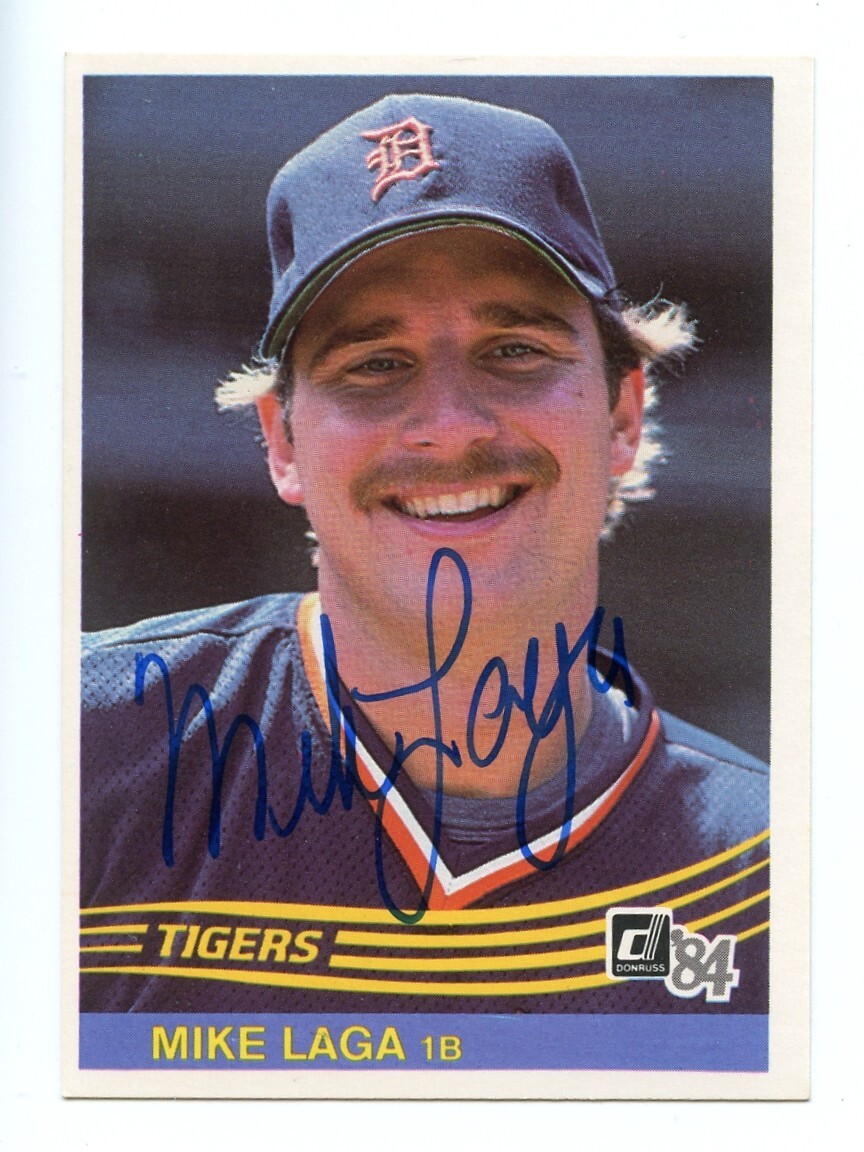 MIKE LAGA AUTOGRAPHED 1984 DONRUSS BASEBALL CARD SIGNED DETROIT TIGERS ...