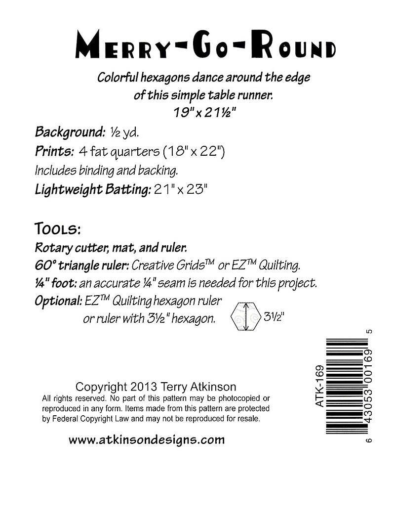 Merry-Go-Round Quilt Pattern by Terry Atkinson of Atkinson Designs | eBay