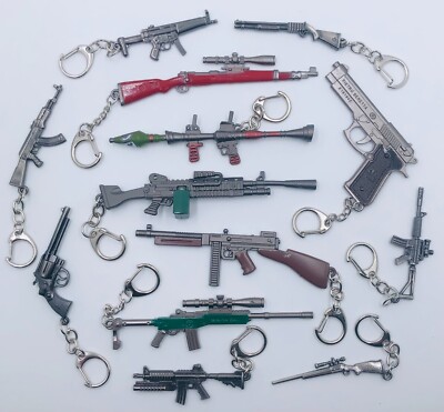 Gun Keyring Weapon Model Metal Keychain Key Ring Chain Pendant AK47 M4 ...