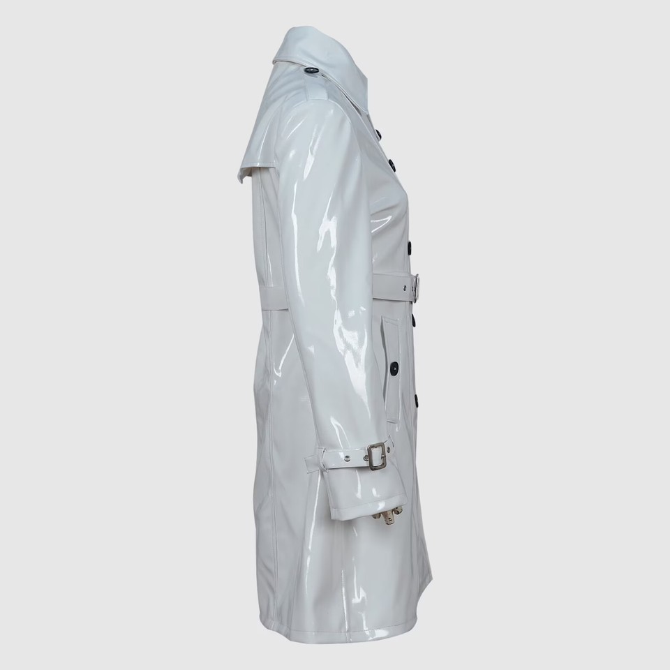 White PVC Vinyl Coat - Women White Trench Coat Gothic Jacket | eBay