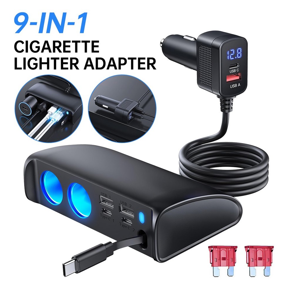 12V 24V Type C USB Car Charger Splitter QC PD 3.0 Charger Power Outlet ...