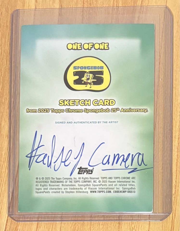 2025 Topps Chrome Spongebob Tie Dye Sketch Card PRETTY PATTIES 1/1 ...