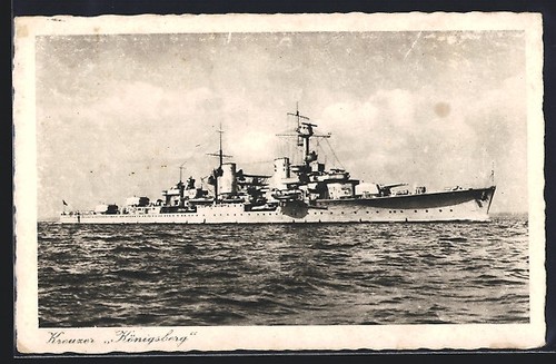 AK Navy Ship Cruiser Königsberg At Sea 1942 | eBay