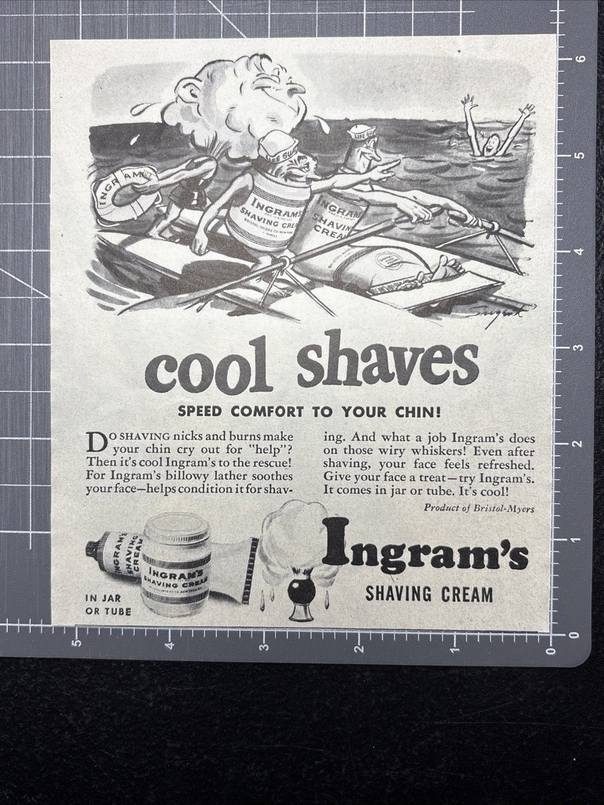 1944 Print Ad Ingram’s Shaving Cream Cool Shaves Speed Comfort To Your Chin | eBay