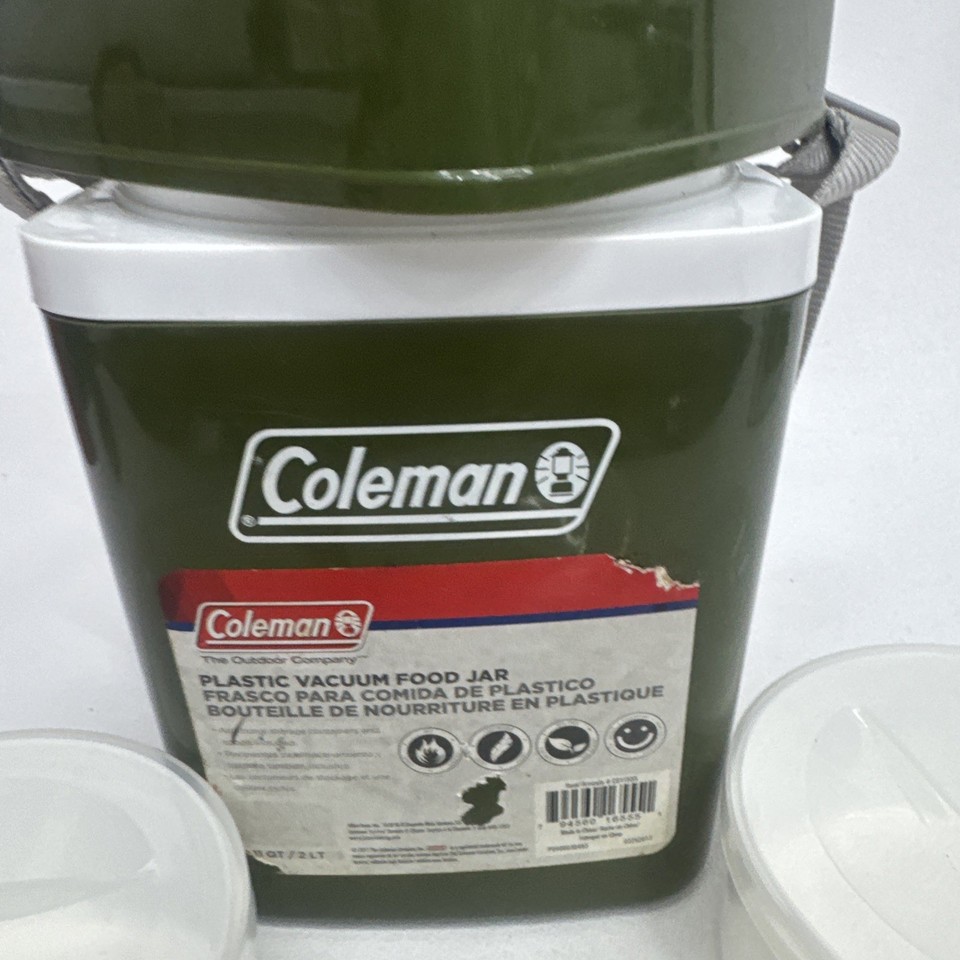 Coleman 2.11qt Insulated Green Plastic Food Jar Containers Work Camping ...