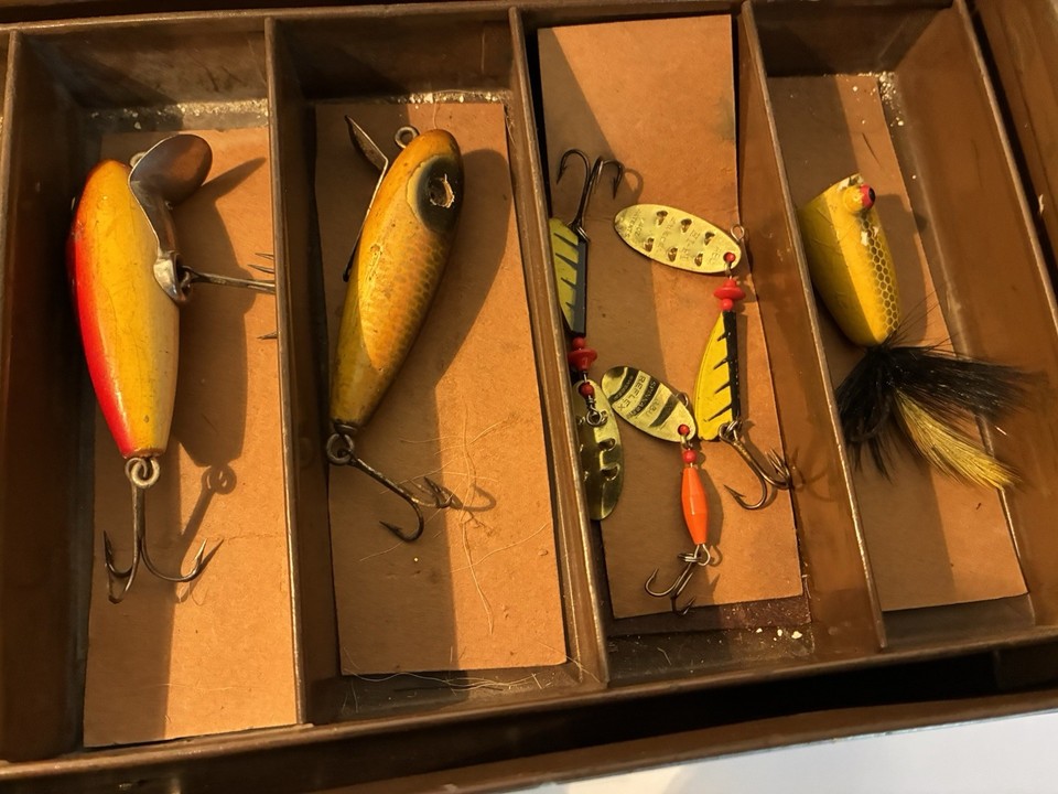 Vintage Kennedy Metal Tackle Box With Lures And Tackle. No Key. | eBay