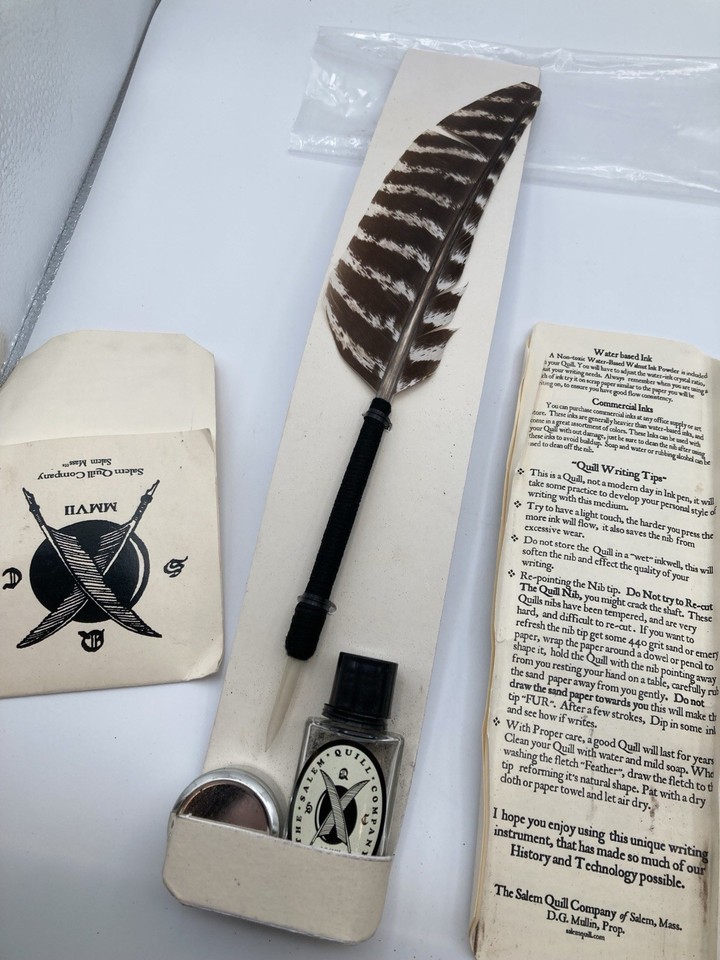 Feather Quill and Ink Set The Salem Quill Company Halloween Home Decor ...