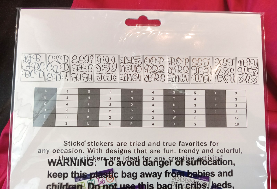 PEEL & STICK Sticko Alphabet Stickers 121/Pkg-Script - Extra Large 2.75 ...