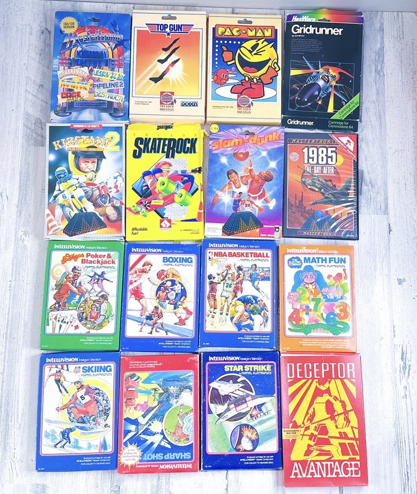 Huge Commodore 64 C64/C128 And Intellivision Game Lot Complete With ...