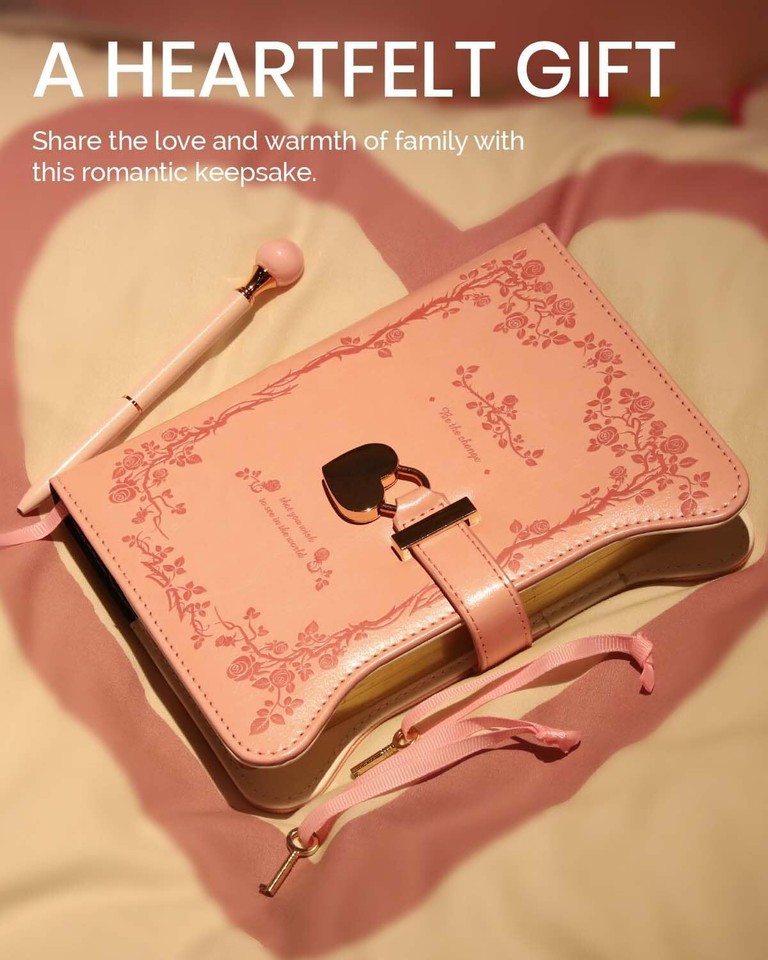 6x8 '' Diary with Lock & Keys for Girls Gift Ideas, 360 Gold Edged ...