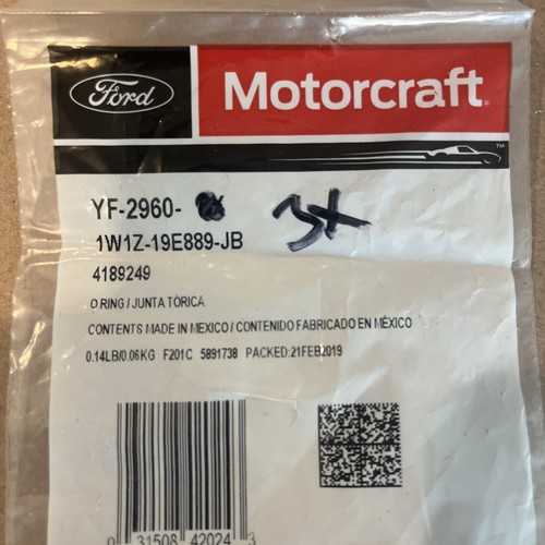 A/C Line O-Ring Motorcraft YF-2960 / Ford 1W1Z-19E889-JB (sold ...