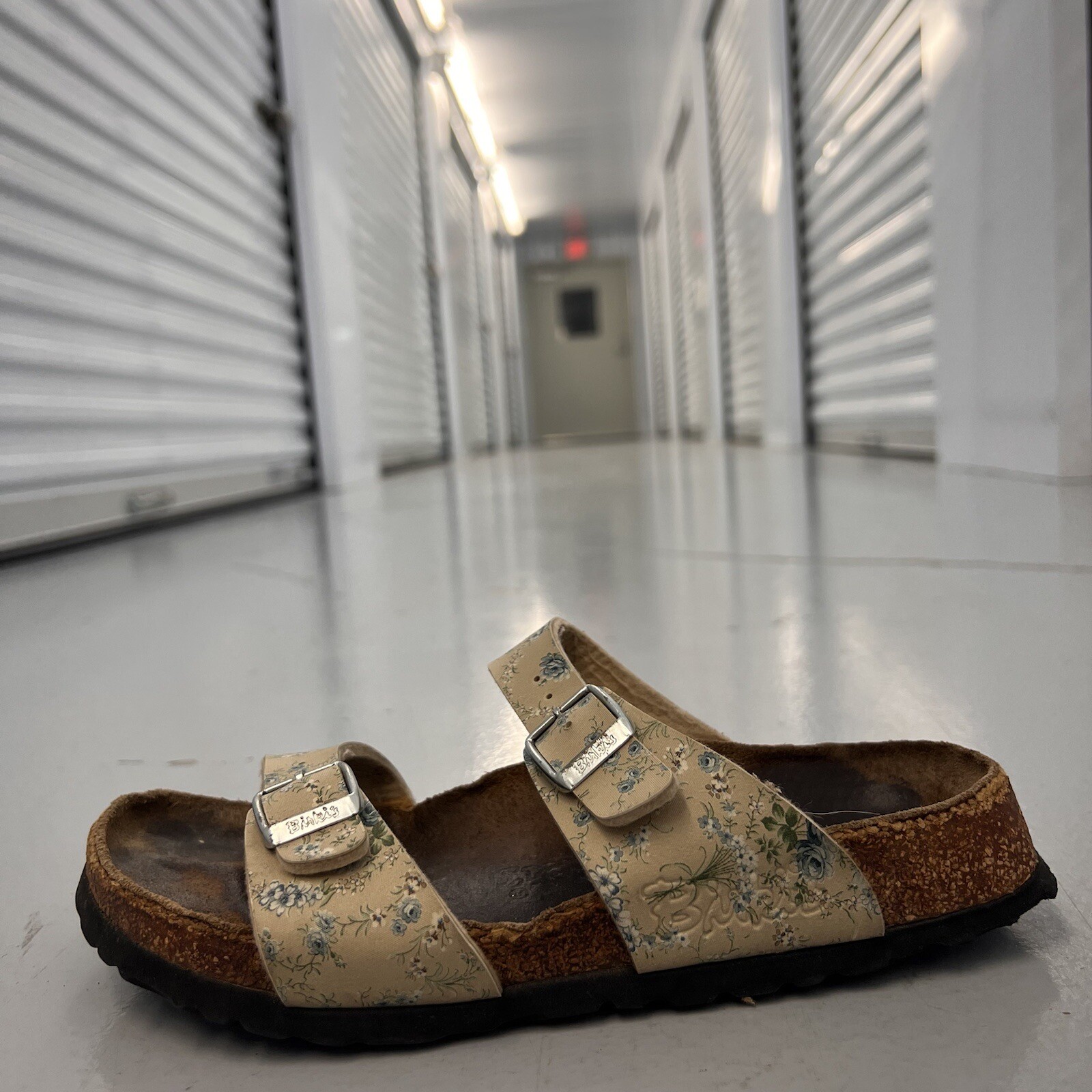 Birkenstock Birks Sandals 2 Strap Buckle Slides Floral Print Womens ...