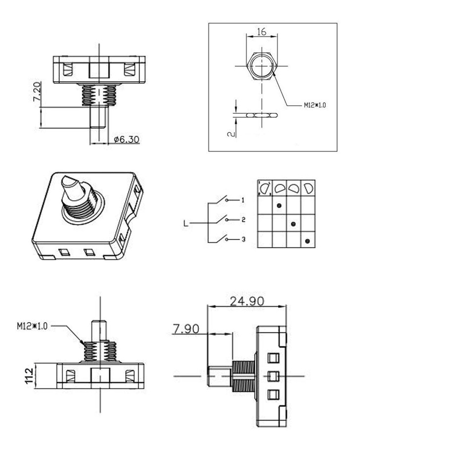 4-Position 3Speed Fan Selector Rotary Switch for KMart Home Essentials ...