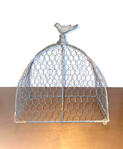 Florabelle Chicken Wire Cloche Topiary w/Bird Top Domed Plant Cover ...
