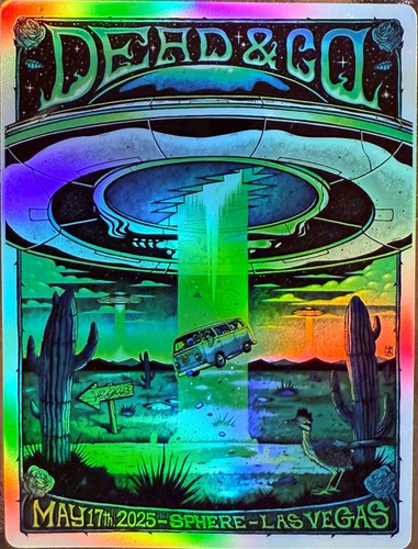 DEAD AND COMPANY LAS VEGAS SPHERE POSTER/STICKER FOIL MAY 17TH 2025 ...