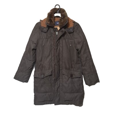 Vintage Mabrun Mens Coat Parka Faux Fur Hood Trim Down Feather Full Zip ...