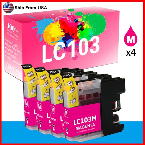 4PK LC103XL LC103 Magenta Ink Cartridge for DCP-J132W MFC-J4710DW ...