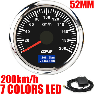 52mm GPS Speedometer Gauge 200km/h For Motorcycles Boat Car Truck ATV ...