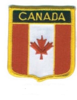 3 CANADA SHIELD FLAG EMBROIDERED PATCHES -- IRON-ON -- NEW 2.5 x 2.75 ...
