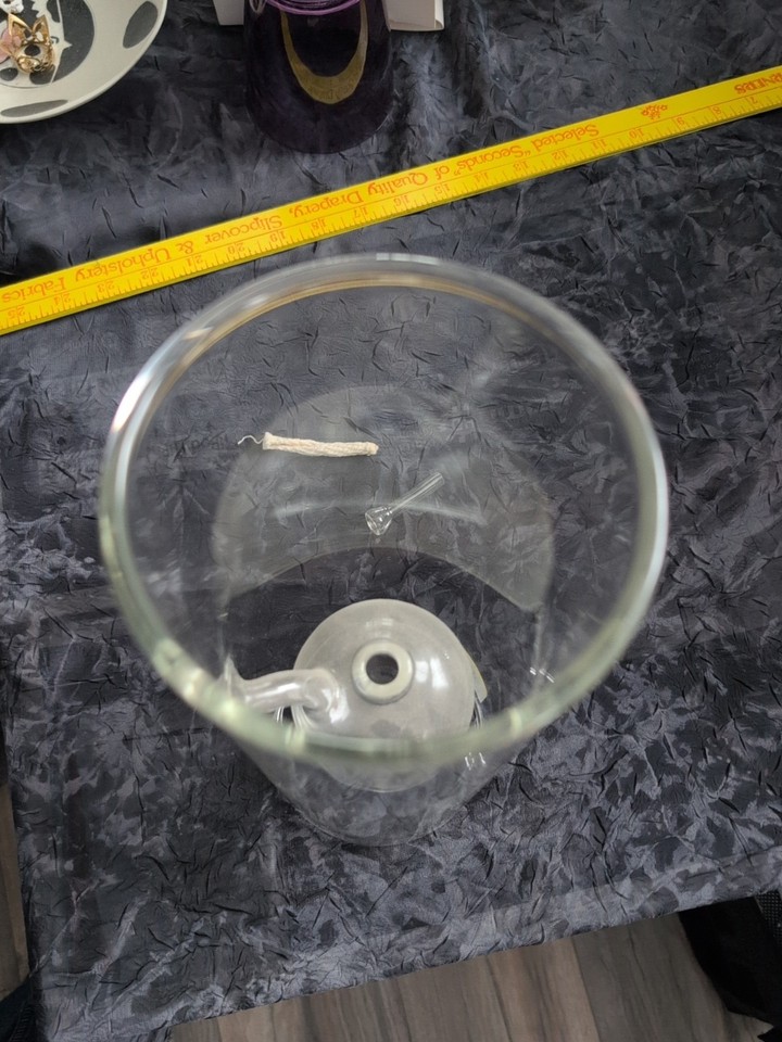 Vintage Wolfard Glass Blowing Company Hand Blown 12" Glass Oil Lamp | eBay