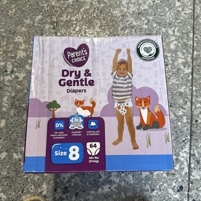 Parent's Choice Dry & Gentle Diapers Size 8, 64 Count | eBay