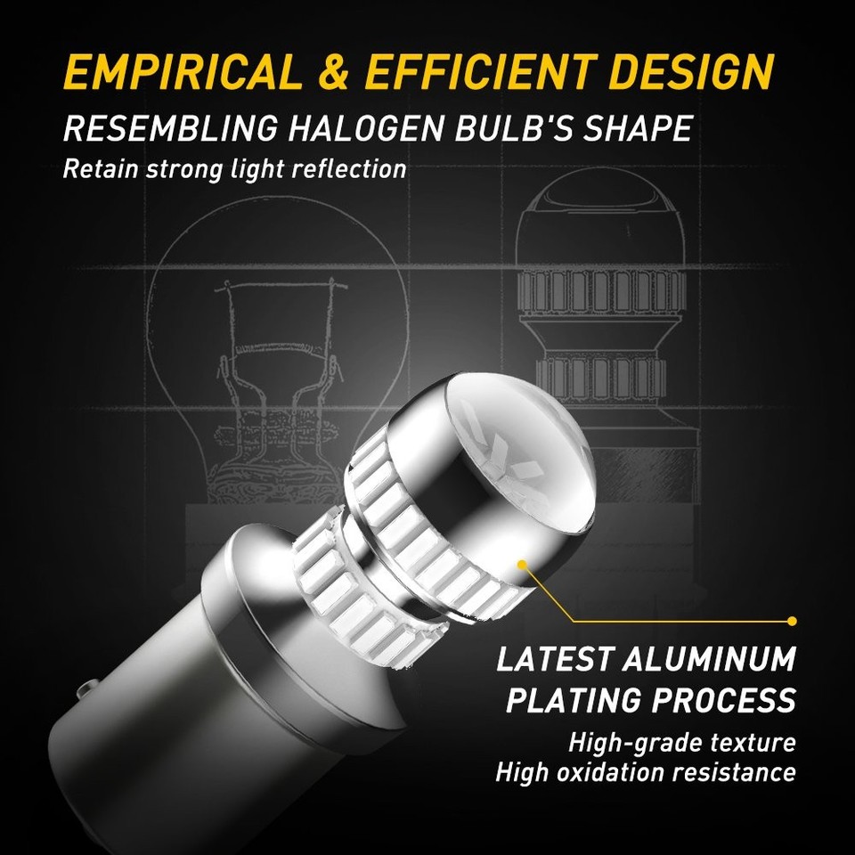 2x 1157 BAY15D Super Red Alert Safety LED Brake Tail Light Bulbs Lamp ...