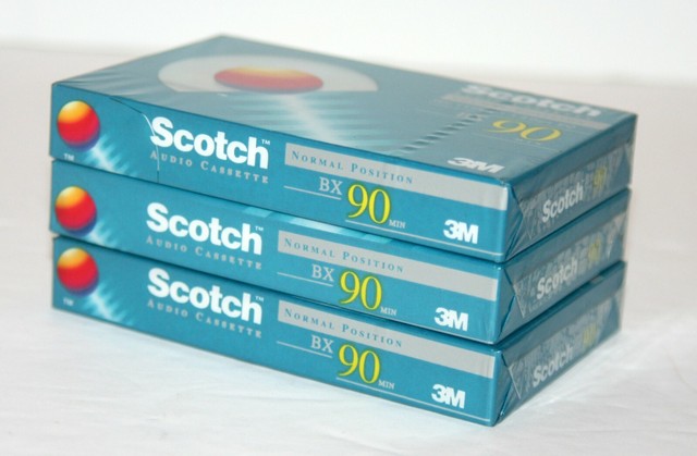 Lot of 3 Scotch Blank Audio Cassette Tapes, BX 90, Sealed, NEW, 3M | eBay