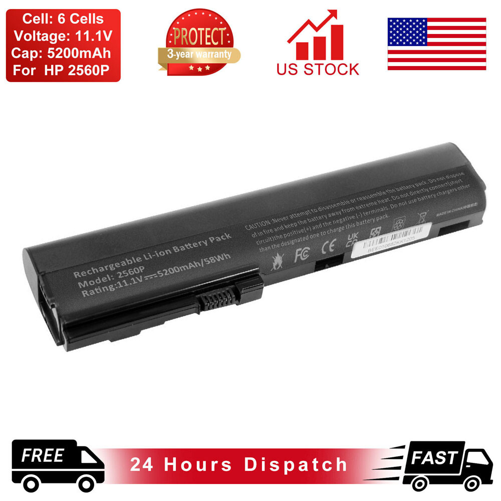 SX06 Battery for HP Elitebook 2560p 2570p Notebook PC 632015-542 632016 ...