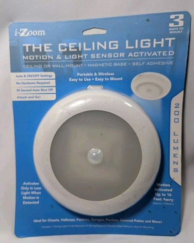 iZoom The Ceiling Light, Motion and Light Activated, LED, 200 Lumens | eBay