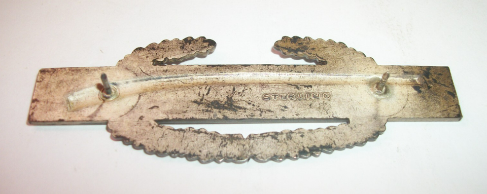 Vintage WWII Combat Infantry Badge Sterling Silver w Rifle ORIGINAL WW2 ...